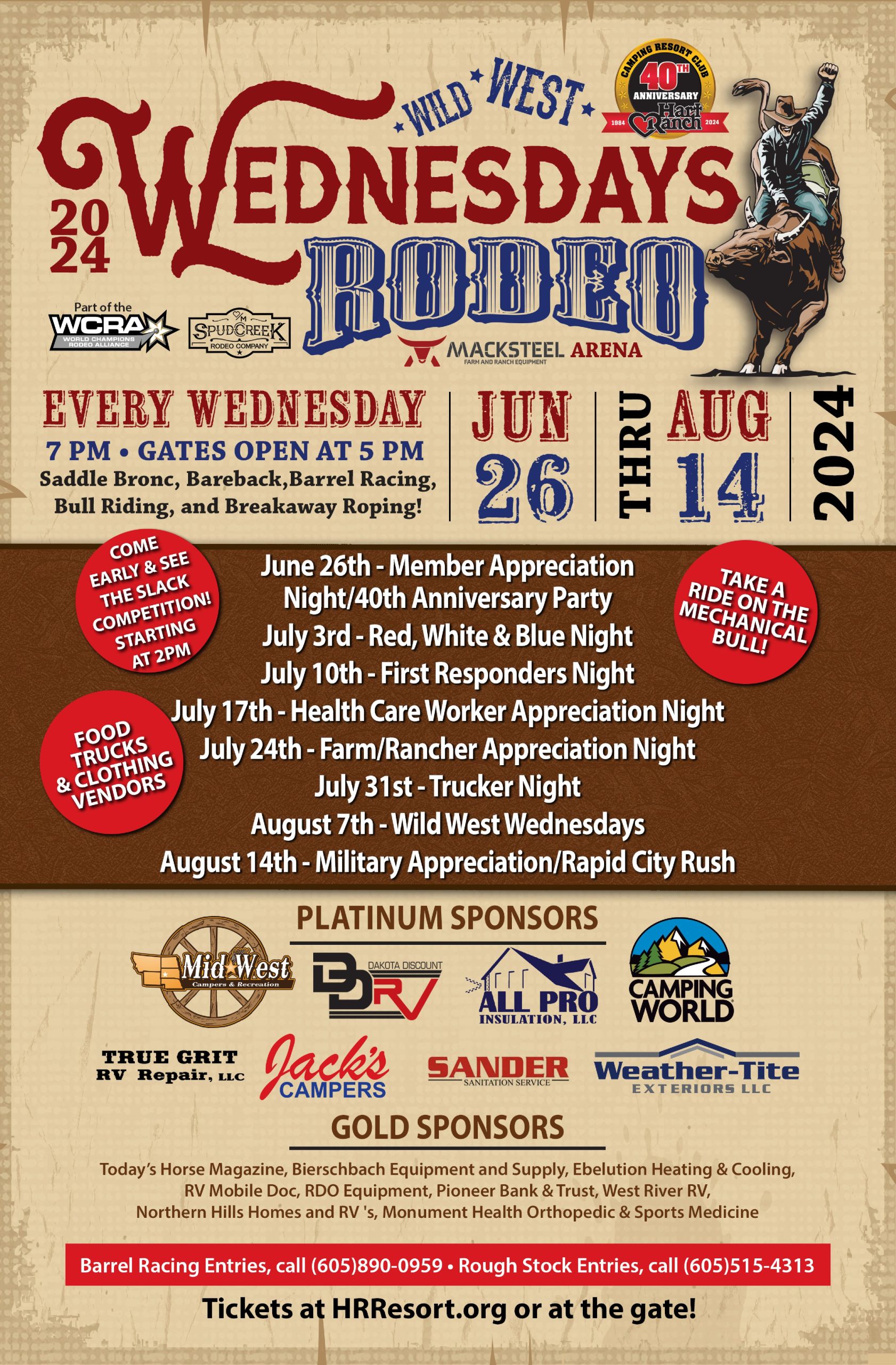 Wild West Wednesdays Black Hills Rodeos at Hart Ranch Resort